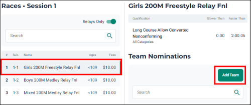 How To Enter A Relay Team – Swimming Australia Online Support Portal