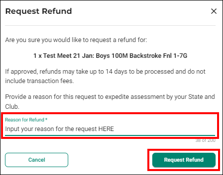 How Do I Request a Refund – Swimming Australia Online Support Portal